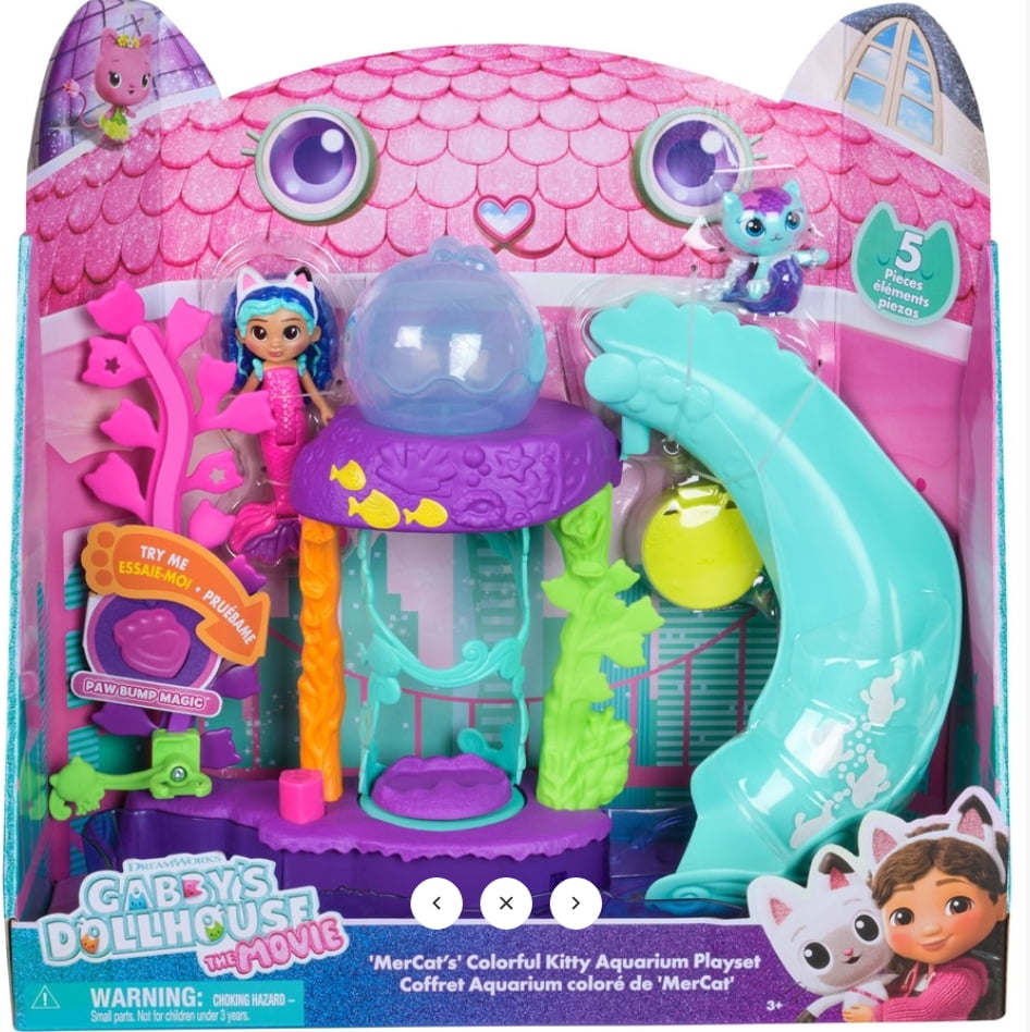 Gabby's Dollhouse The Movie Mermaid Gabby and MerCat - Aquarium Playset ...
