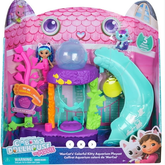 Gabby's Dollhouse The Movie Mermaid Gabby and MerCat - Aquarium Playset ...