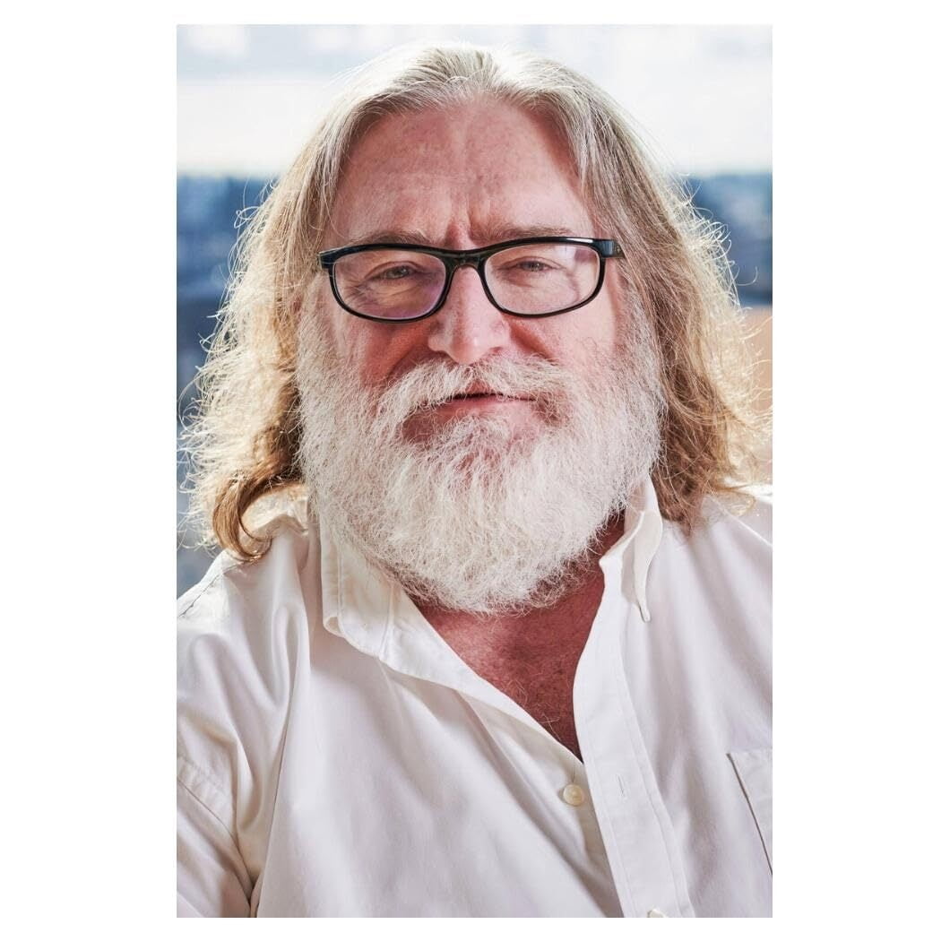Gabe Newell Modern Portrait Poster Tech Visionary Recent Photo Gaming ...