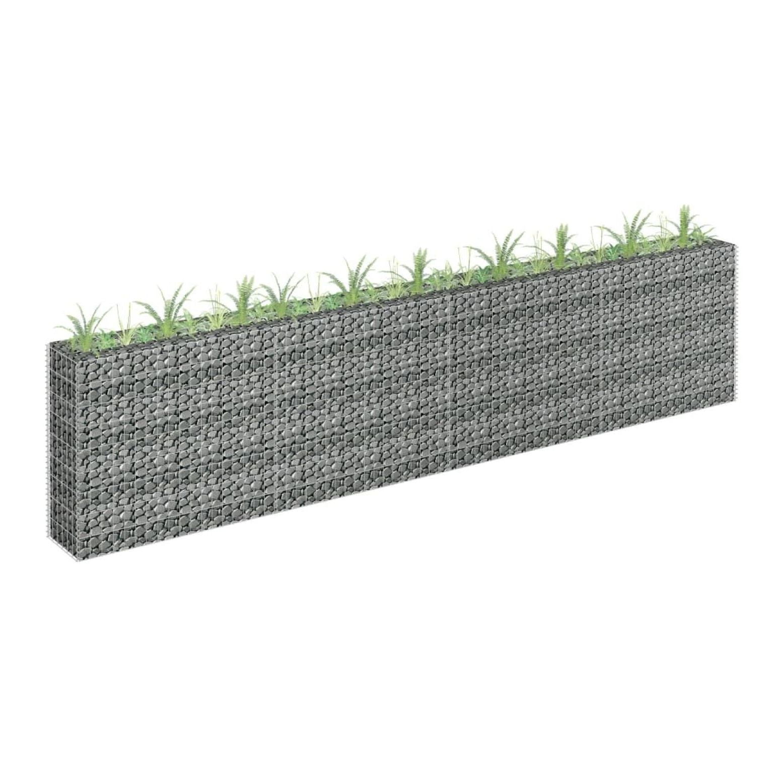 Gabion Raised Garden Bed - 141.7" Galvanized Steel Planter Box ...