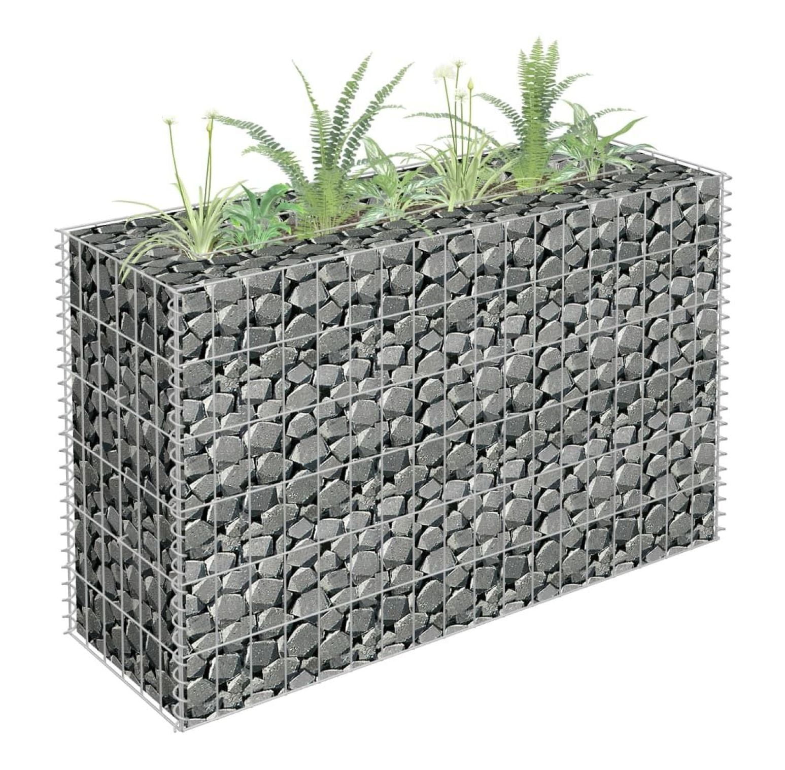 Gabion Raised Garden Bed - 35.4"x11.8"x23.6" Galvanized Steel Planter ...