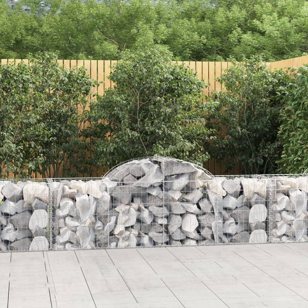 Gabions with high arch 7 pcs. 200x50x60/80 cm Galvanized iron - Walmart.com