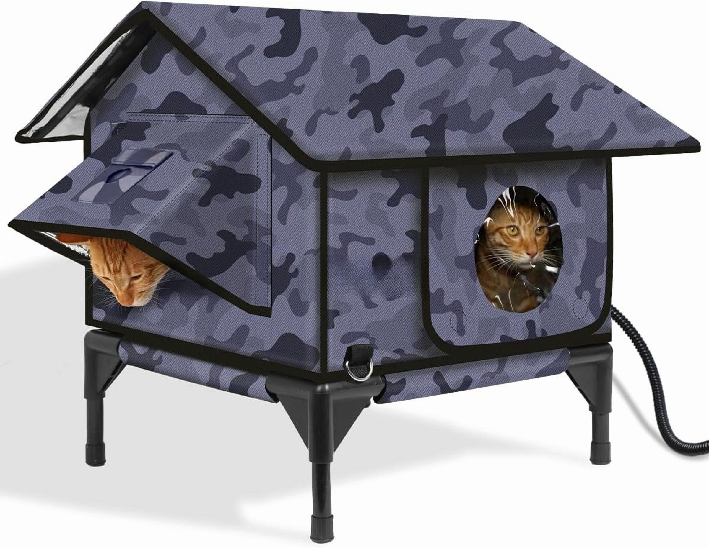 Gable Heated House for Outside Cats in Winter, , Escape Door, Elevated ...