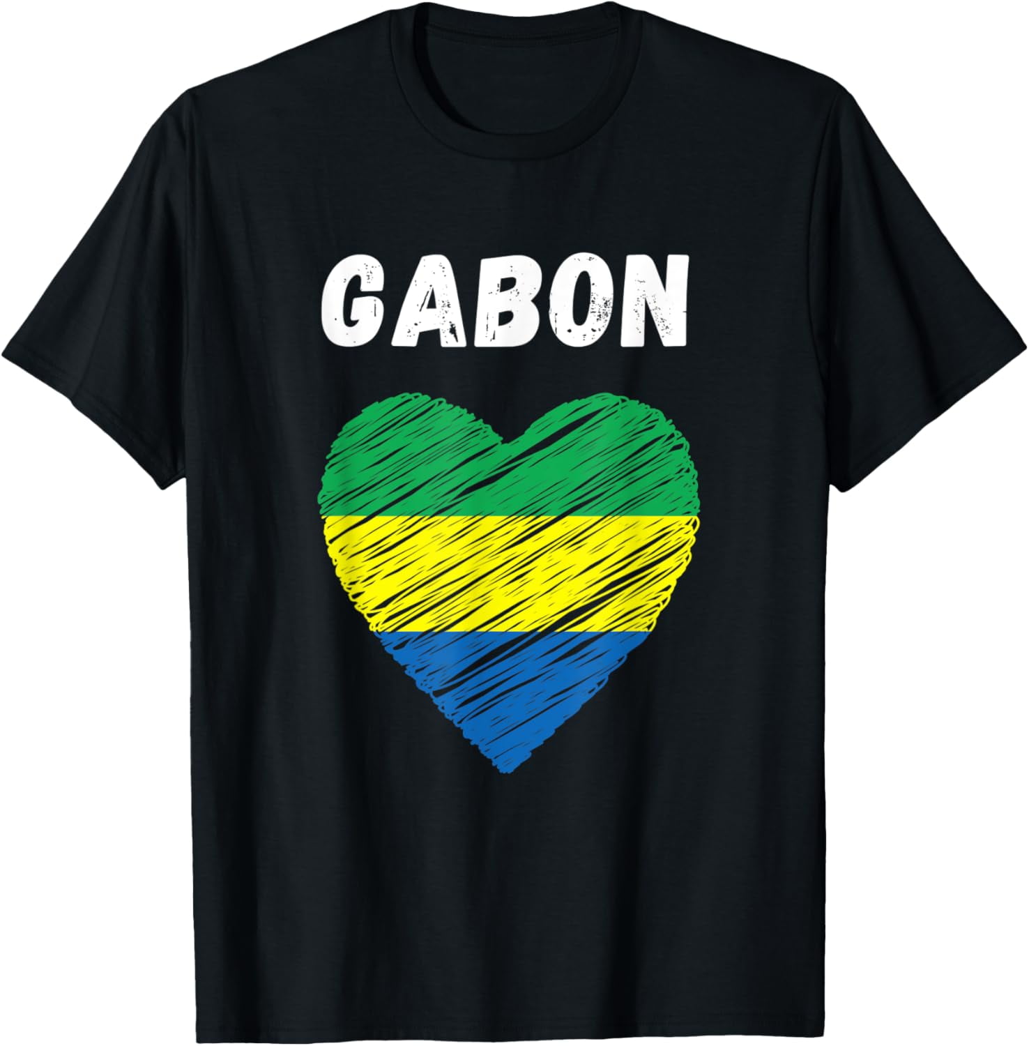 Gabon Flag Holiday Gabon Heart Gabonese Flag T-Shirt - Walmart.com