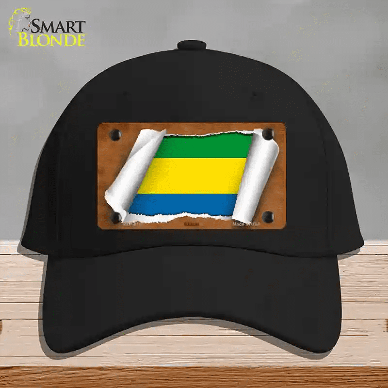 Gabon Flag Scroll Novelty License Plate Hat Cotton Black - Walmart.com