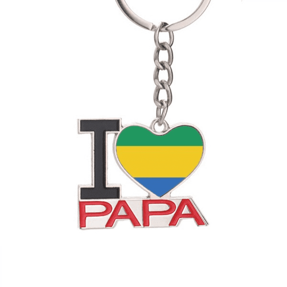 Gabon National Flag Africa Country Keychain Metal Keyring Holder Love ...