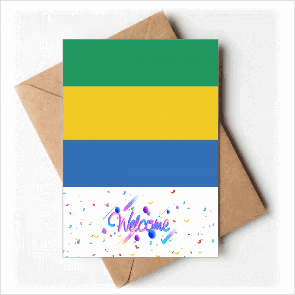 Gabon National Flag Africa Country Welcome Back Greeting Cards ...