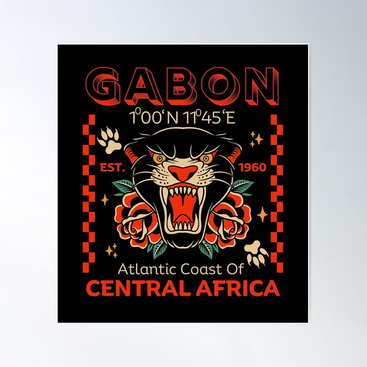 Gabon Panther Poster Wall Art, Modern Wall Decor For Living Room ...