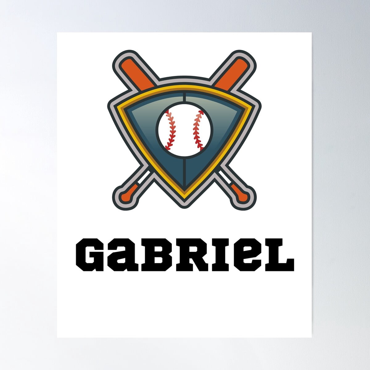 Gabriel - Baseball Lover Poster Wall Art, Modern Wall Decor For Living ...