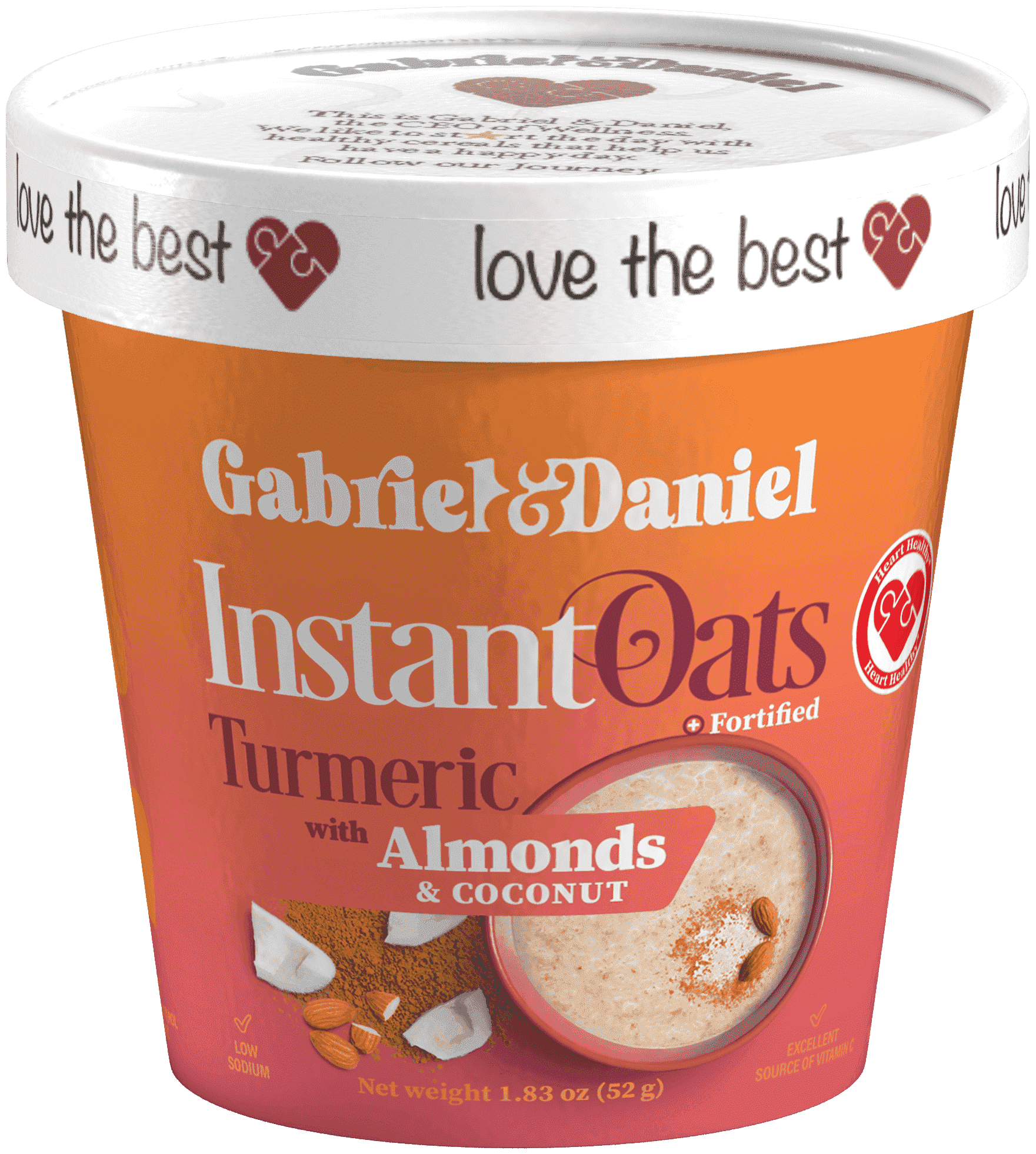 Gabriel & Daniel Organic Instant Oatmeal with Turmeric, Almonds ...