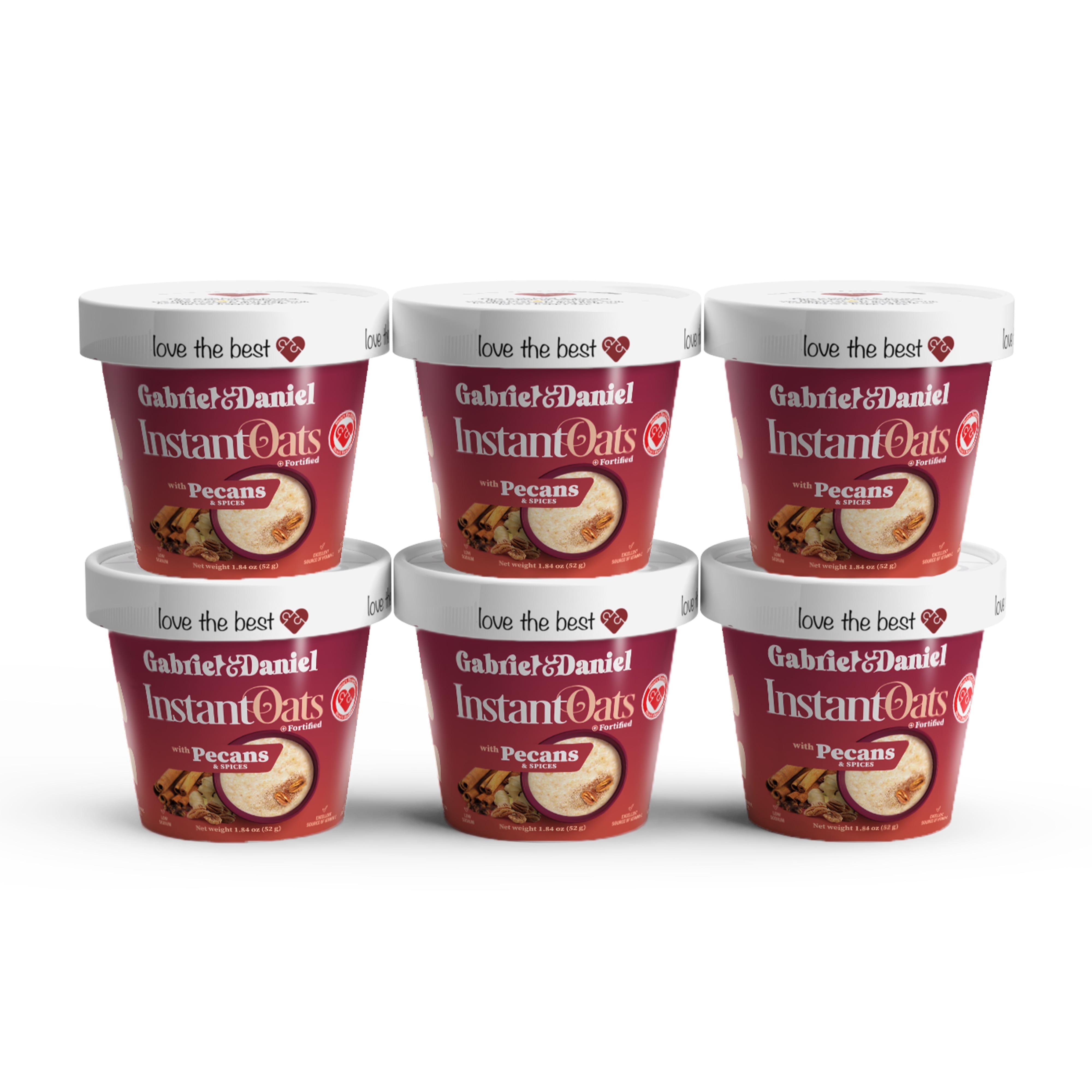 Gabriel & Daniel Organic Instant Oatmeal with Pecans & Spices (6 Pack ...