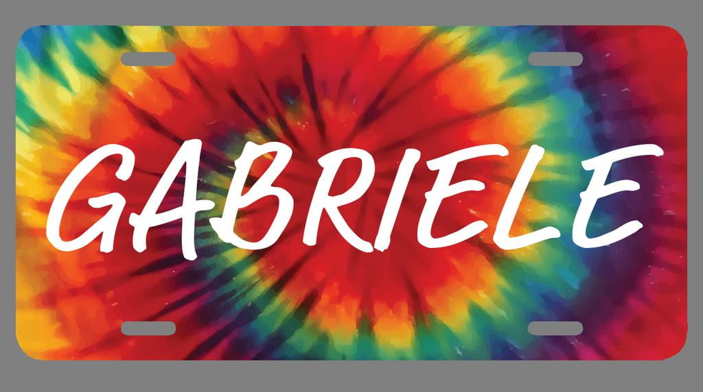 Gabriele Name Tie Dye Style License Plate Tag Vanity Novelty Metal | UV ...