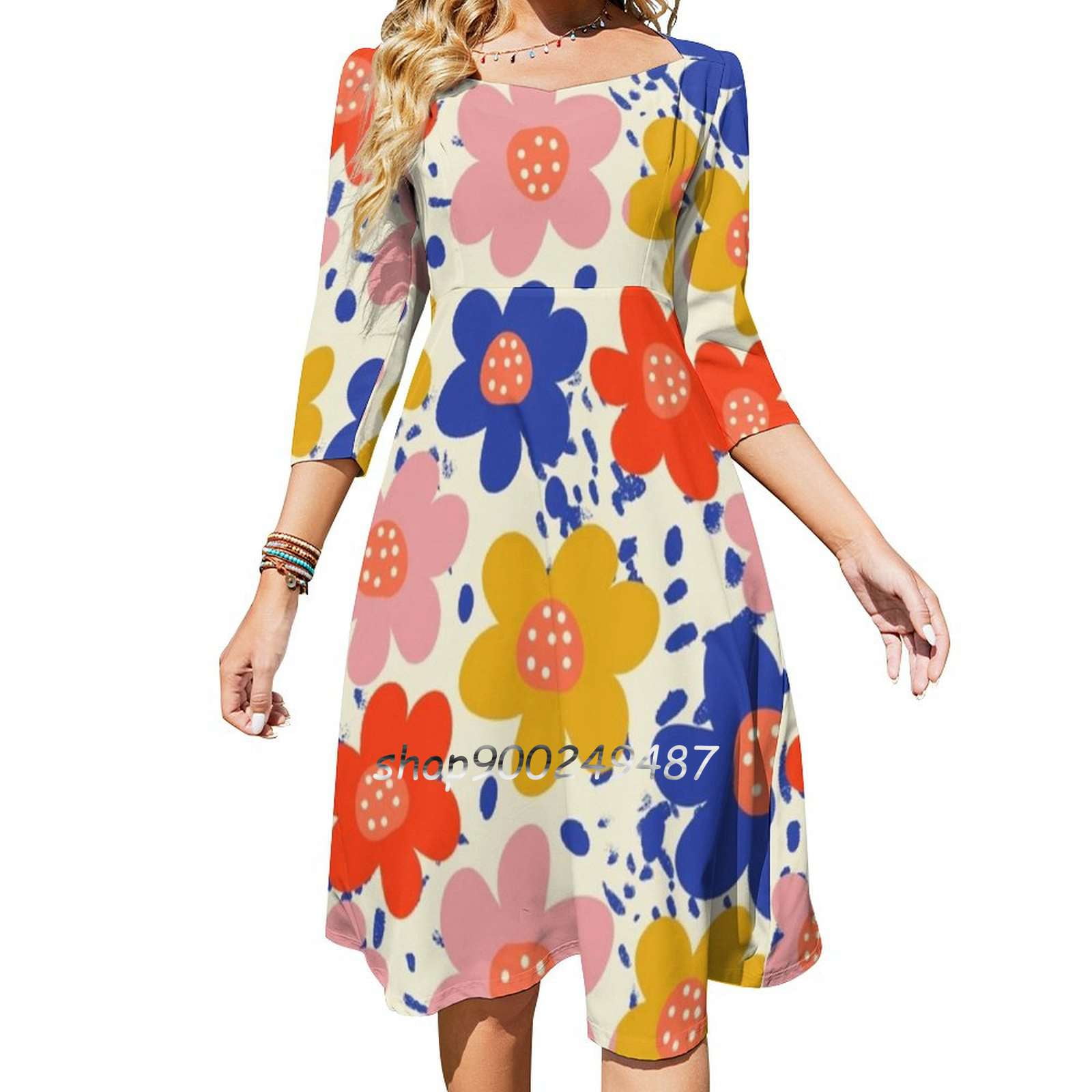 Gabriella`S Garden Evening Party Dresses Midi Sexy Dress Female Sweet ...