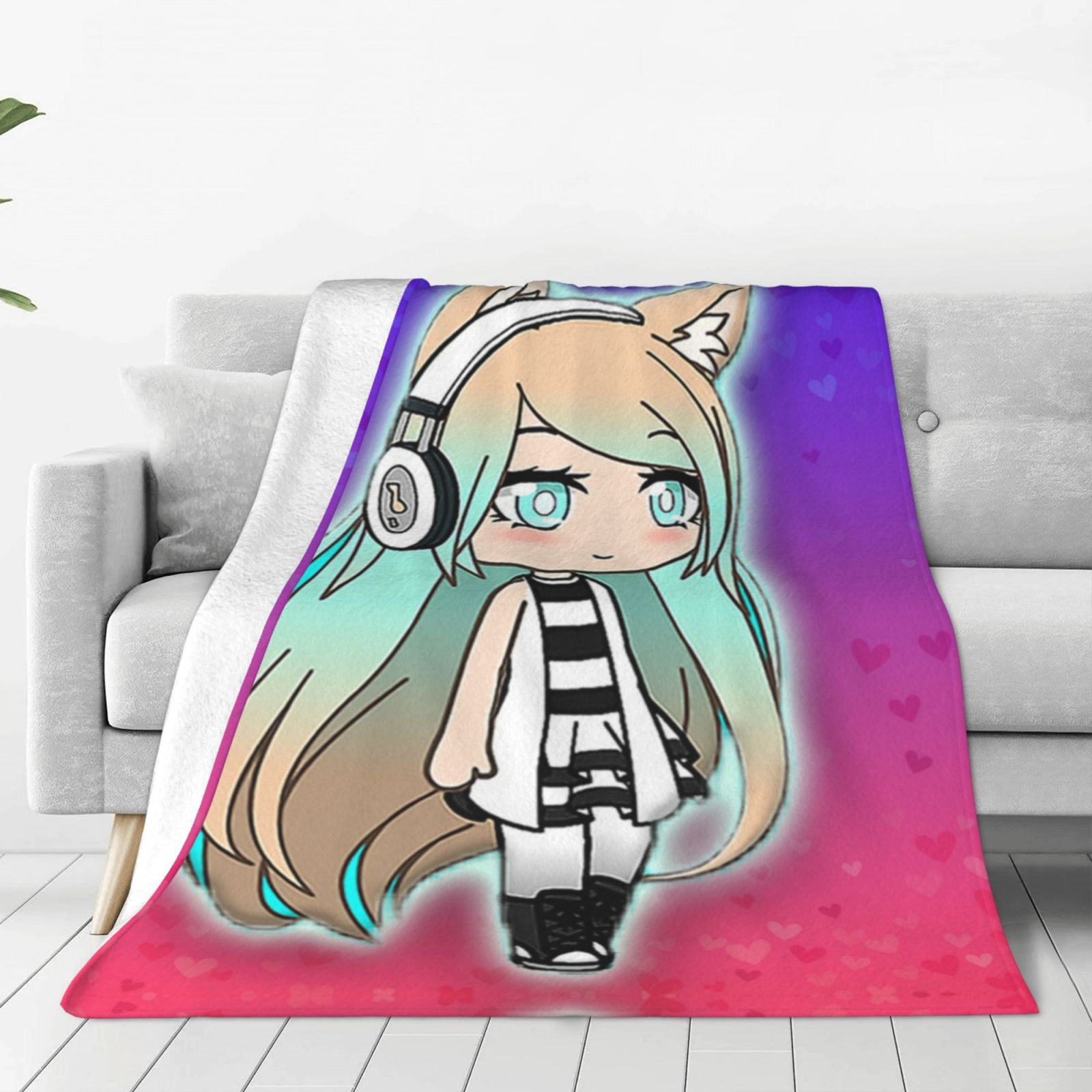 Gacha Life Kids Adults Ultra-Soft Micro Fleece Blanket Throw All Season ...