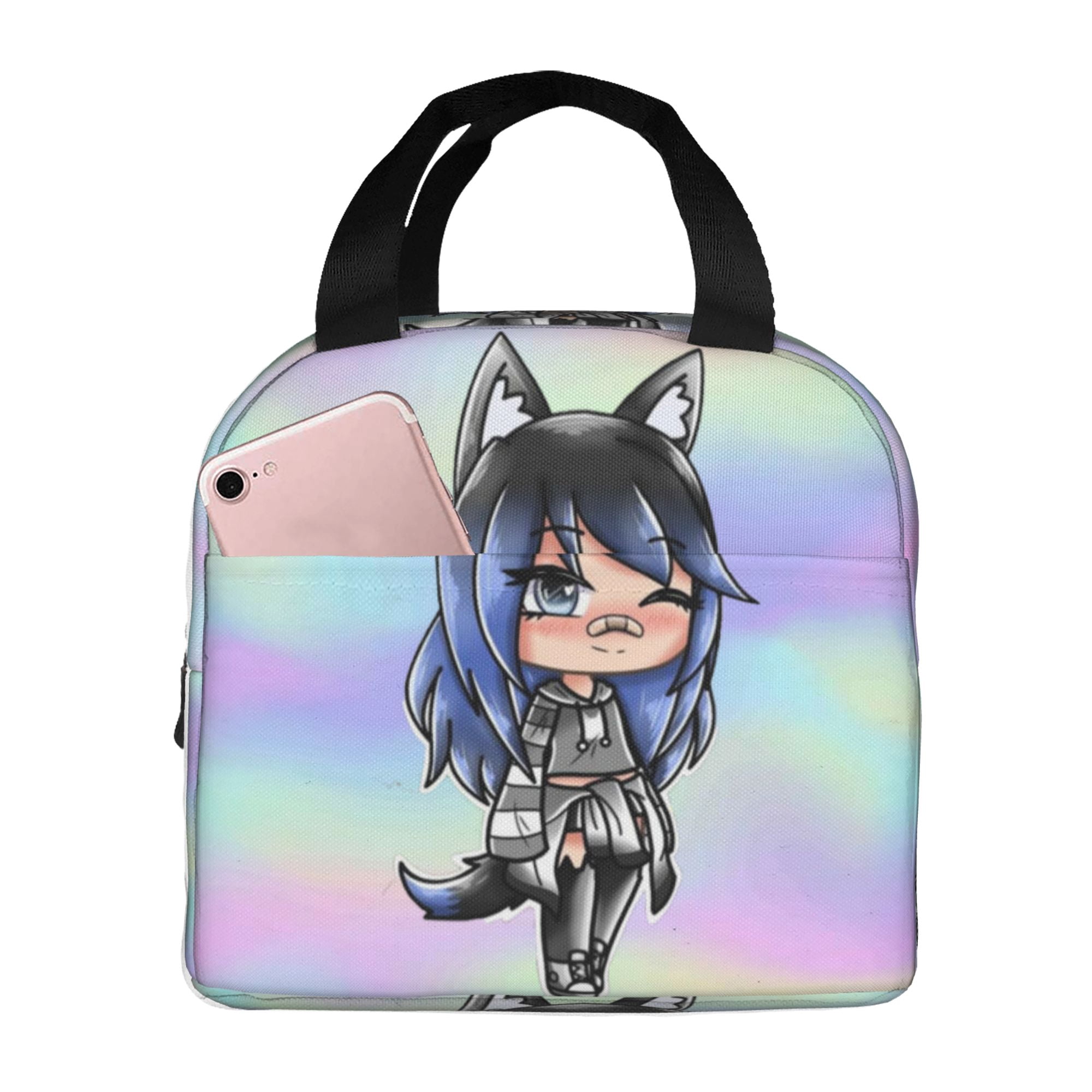 Gacha Life Lunch Bag Tote Bag Insulated Lunch Box Picnic Beach Fishing ...