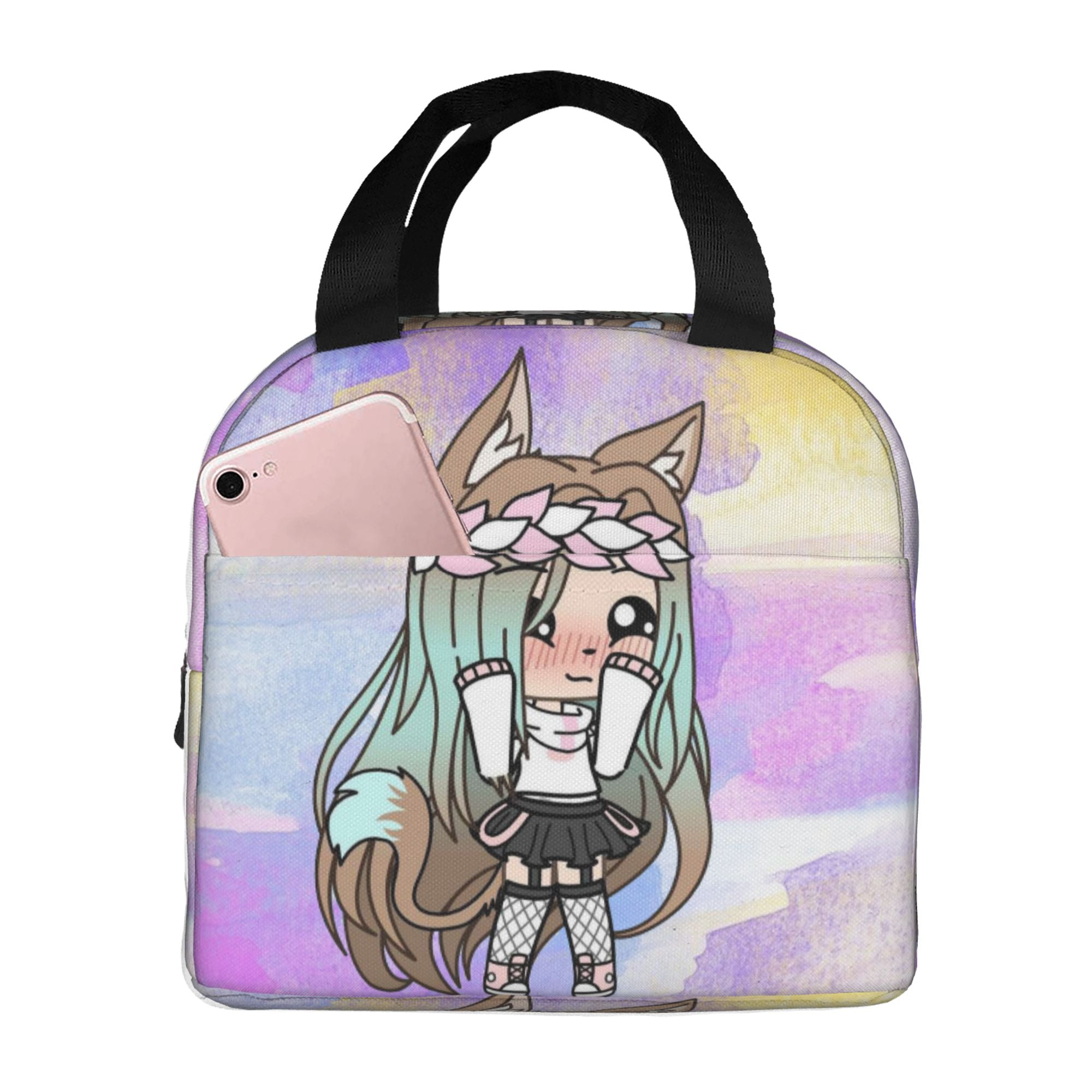 Gacha Life Lunch Bag Tote Bag Insulated Lunch Box Picnic Beach Fishing ...