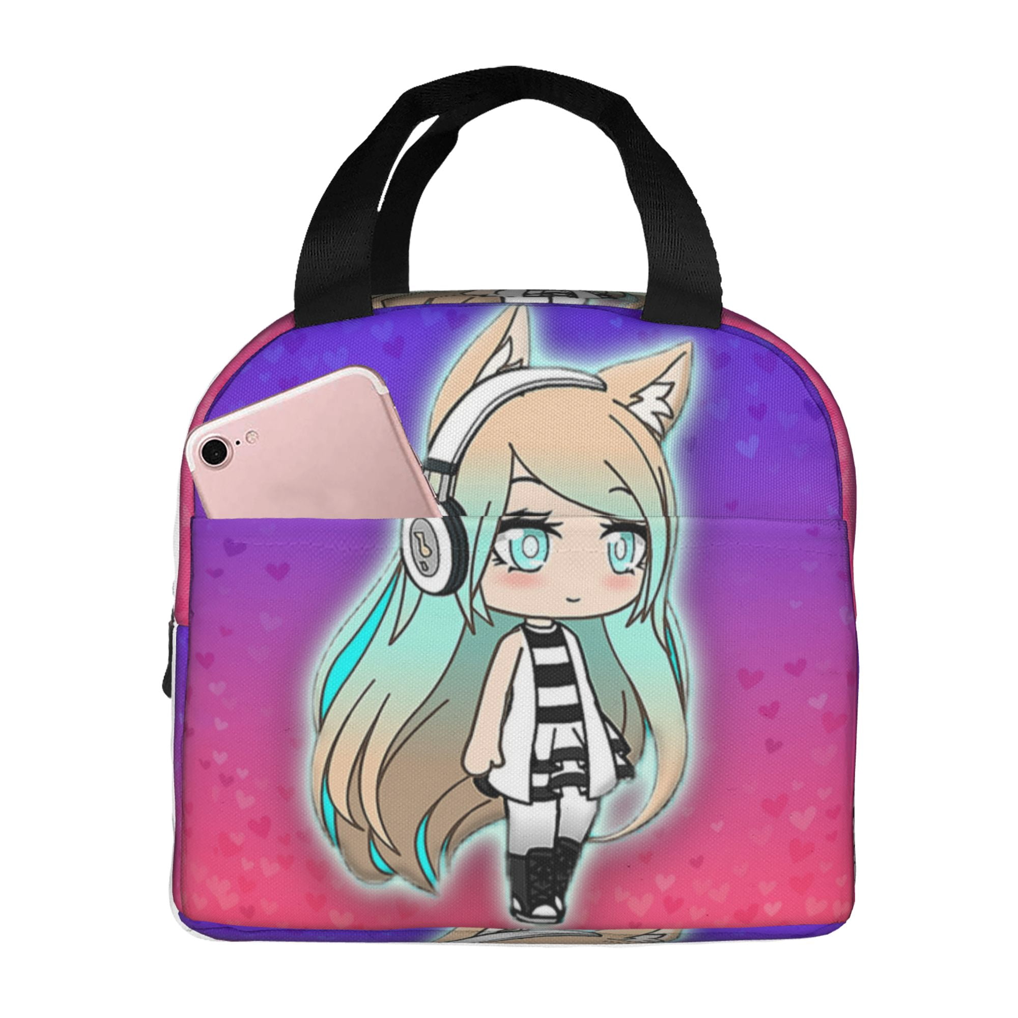 Gacha Life Lunch Bag Tote Bag Insulated Lunch Box Picnic Beach Fishing ...