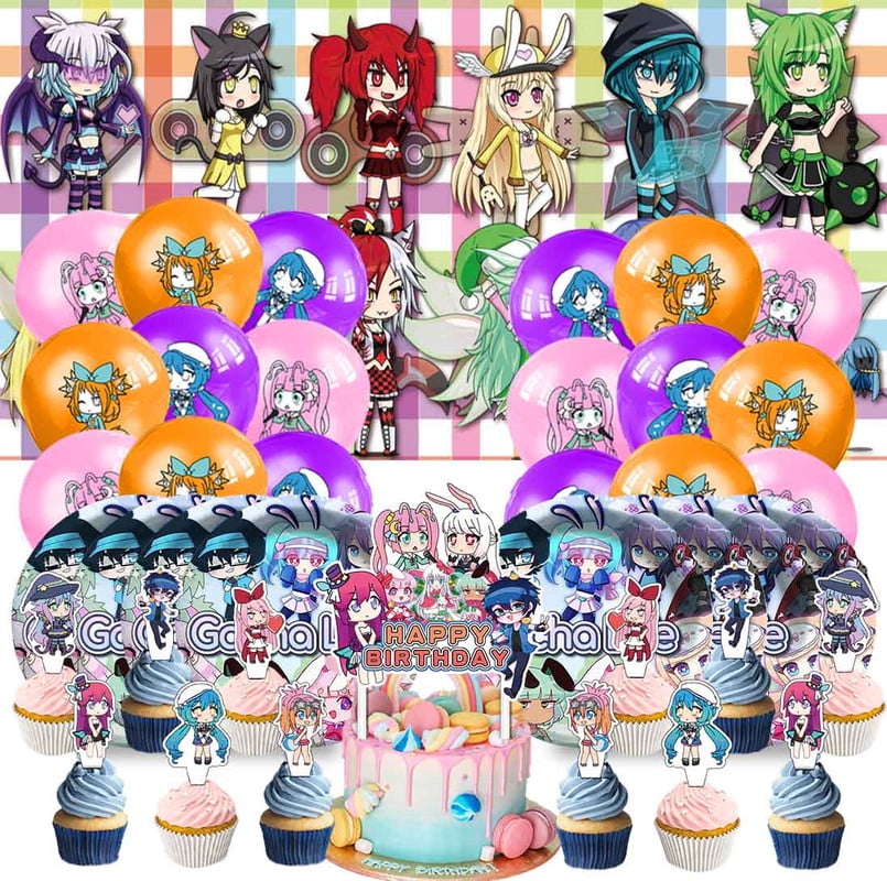 Gacha Life Party Supplies Plates Decorations Birthday Cake Topper ...