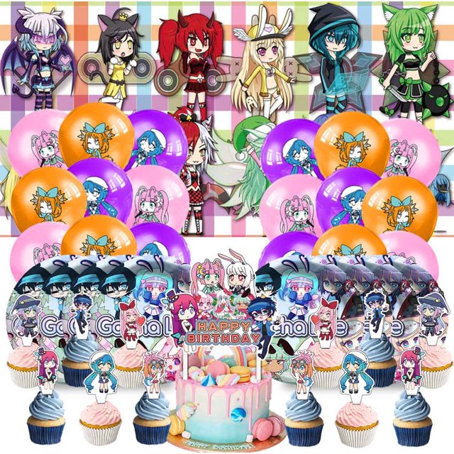 Gacha Life Party Supplies Plates Decorations Birthday Cake Topper ...