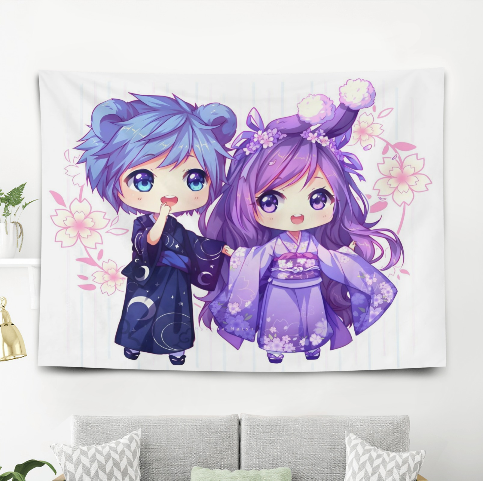 Gacha Life Pattern Wall Hanging 50*60 Inches High-Quality Peach Skin ...