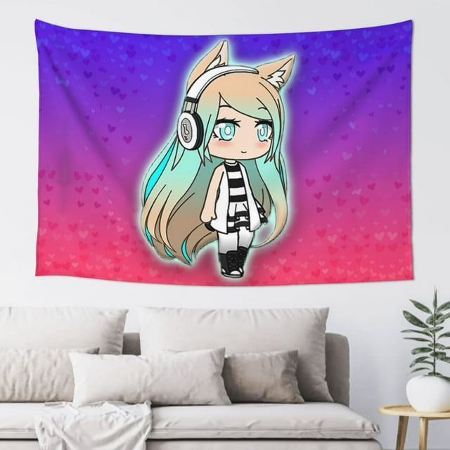 Gacha Life Tapestry Wave Wall Hanging Home Decoration Wall Blanket ...