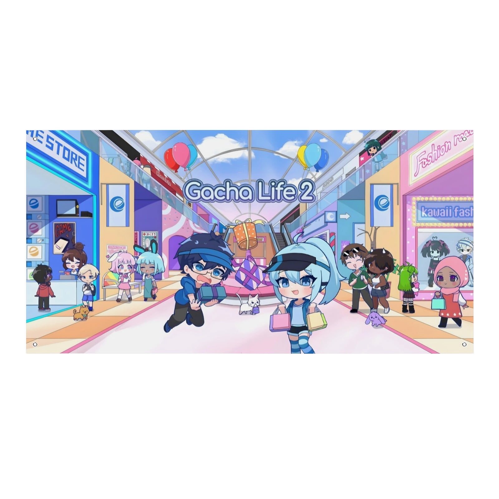 Gacha Life-Theme Backdrops Banner Birthday Party Decor Supplies ...