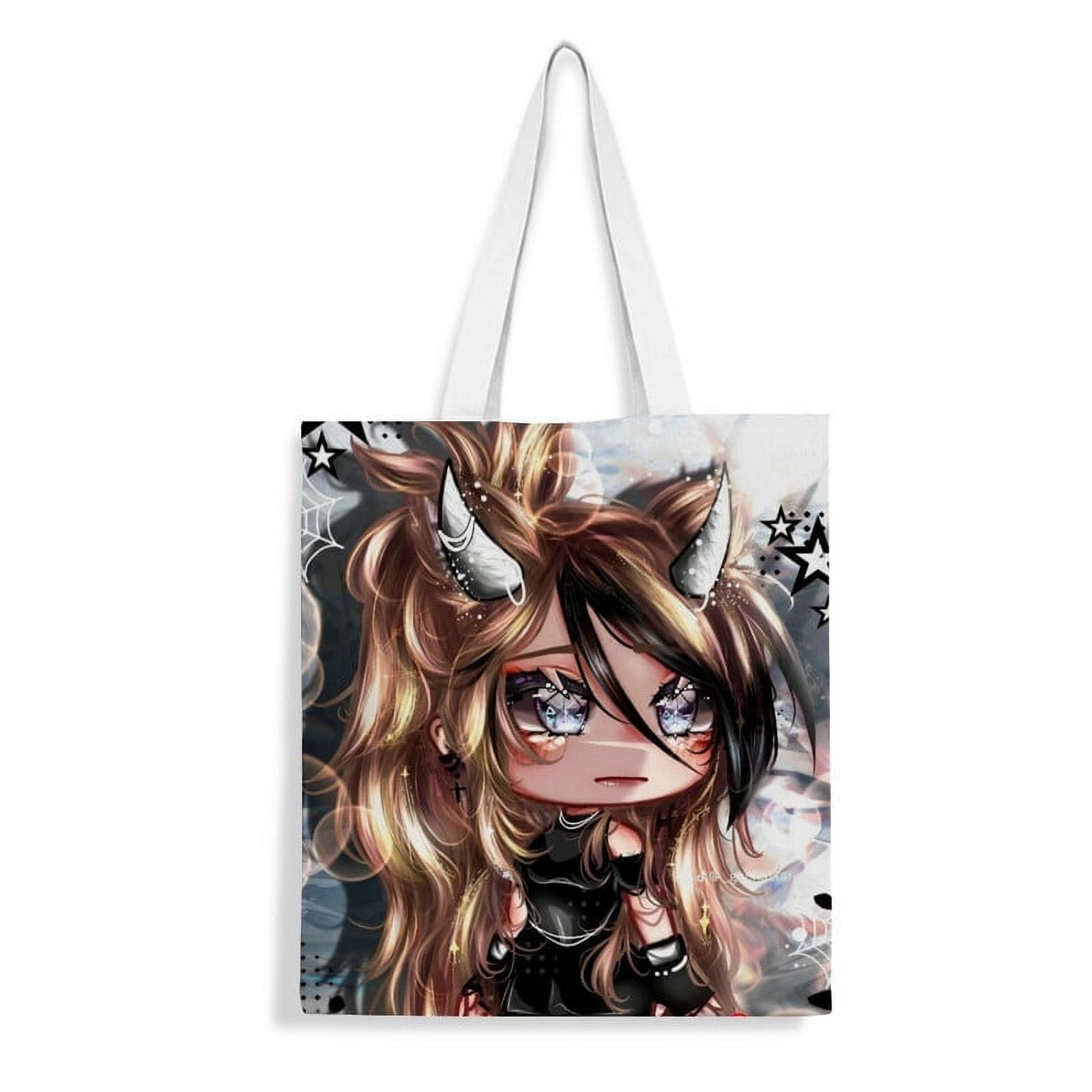 Gacha Life canvas Tote Bag for Women Aesthetic Cute Cat Shopping ...