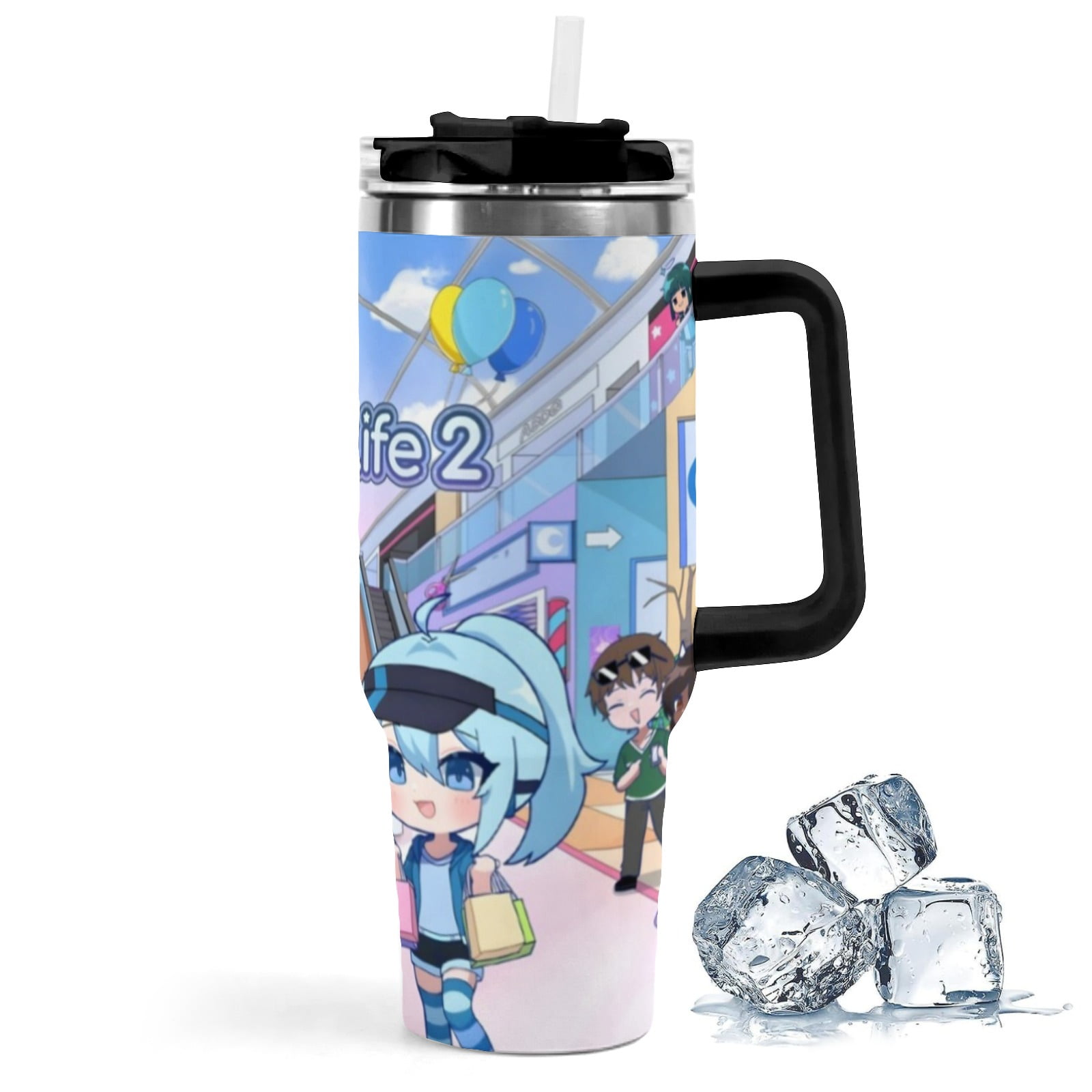 Gacha Life-theme Insulated Stainless Steel Tumbler with Handle Gifts ...