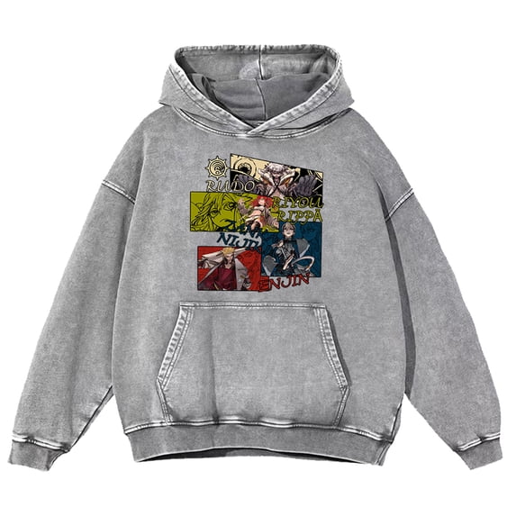 Gachiakuta Anime Merch Hoodie Long Sleeve Women Men Cotton Acid Washed ...