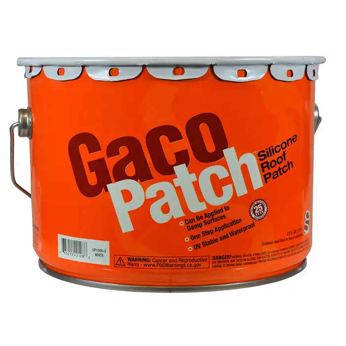 Gaco 2 Gallon Quick Repair Silicone Roof Patch, White GP1500-2, UV ...