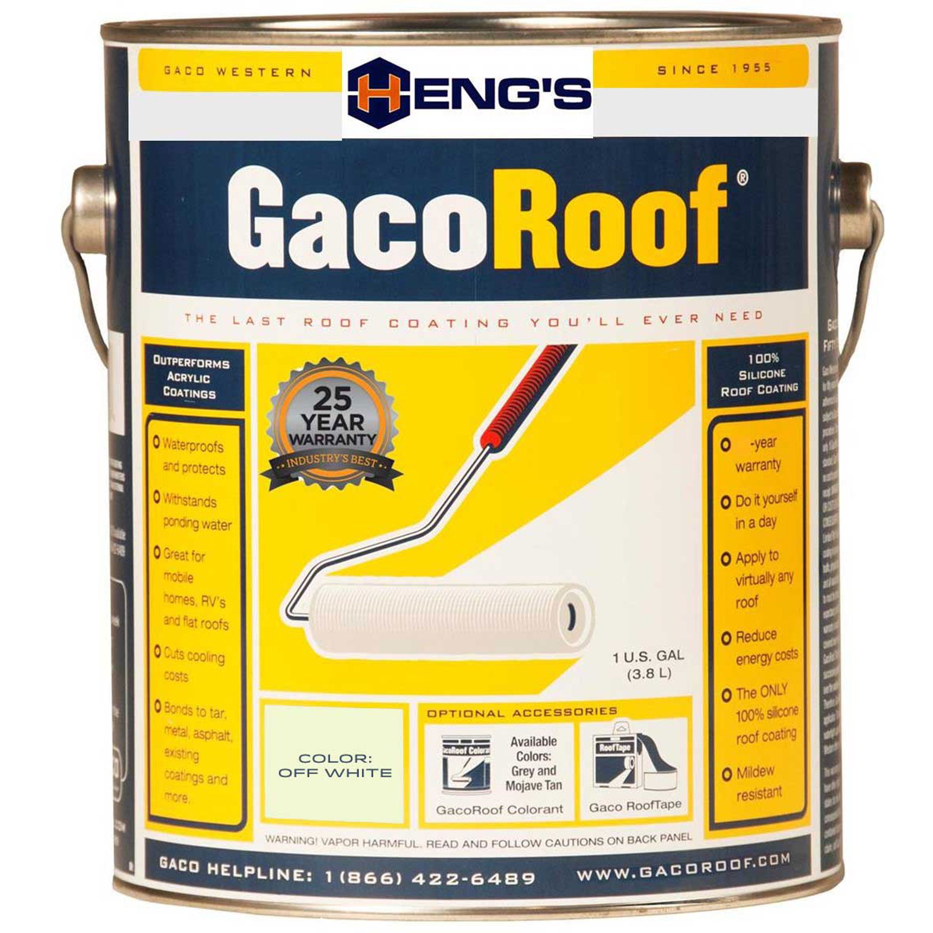 Gaco Western 1765197 White Silicone Roof Coating, 1 gal - Pack of 4 ...