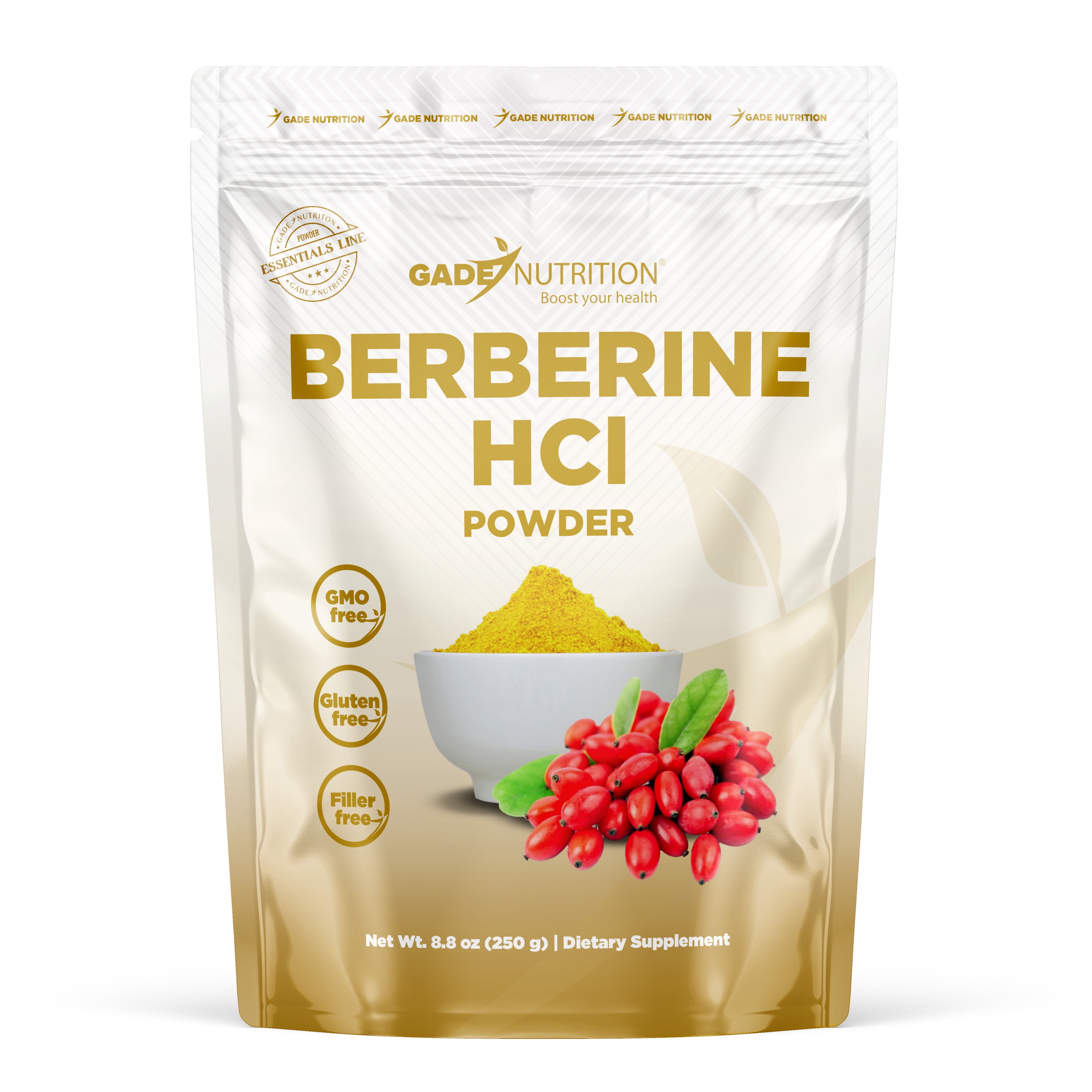 Gade Nutrition Berberine HCL Powder Concentrated Extract from Berberis aristata bark | 250g (8.8 ...