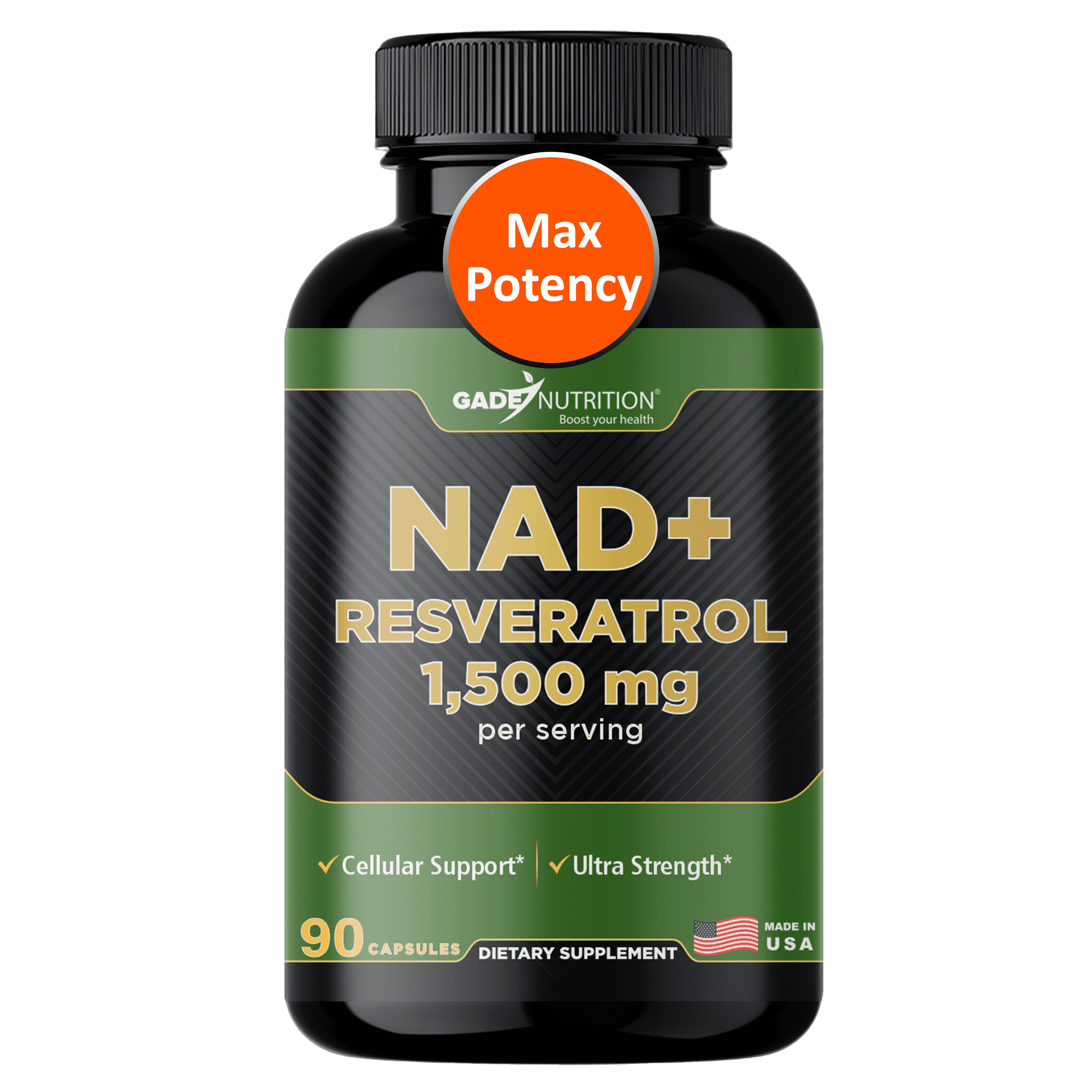 Gade Nutrition NAD+ supplement with Resveratrol | Nicotinamide Adenine ...