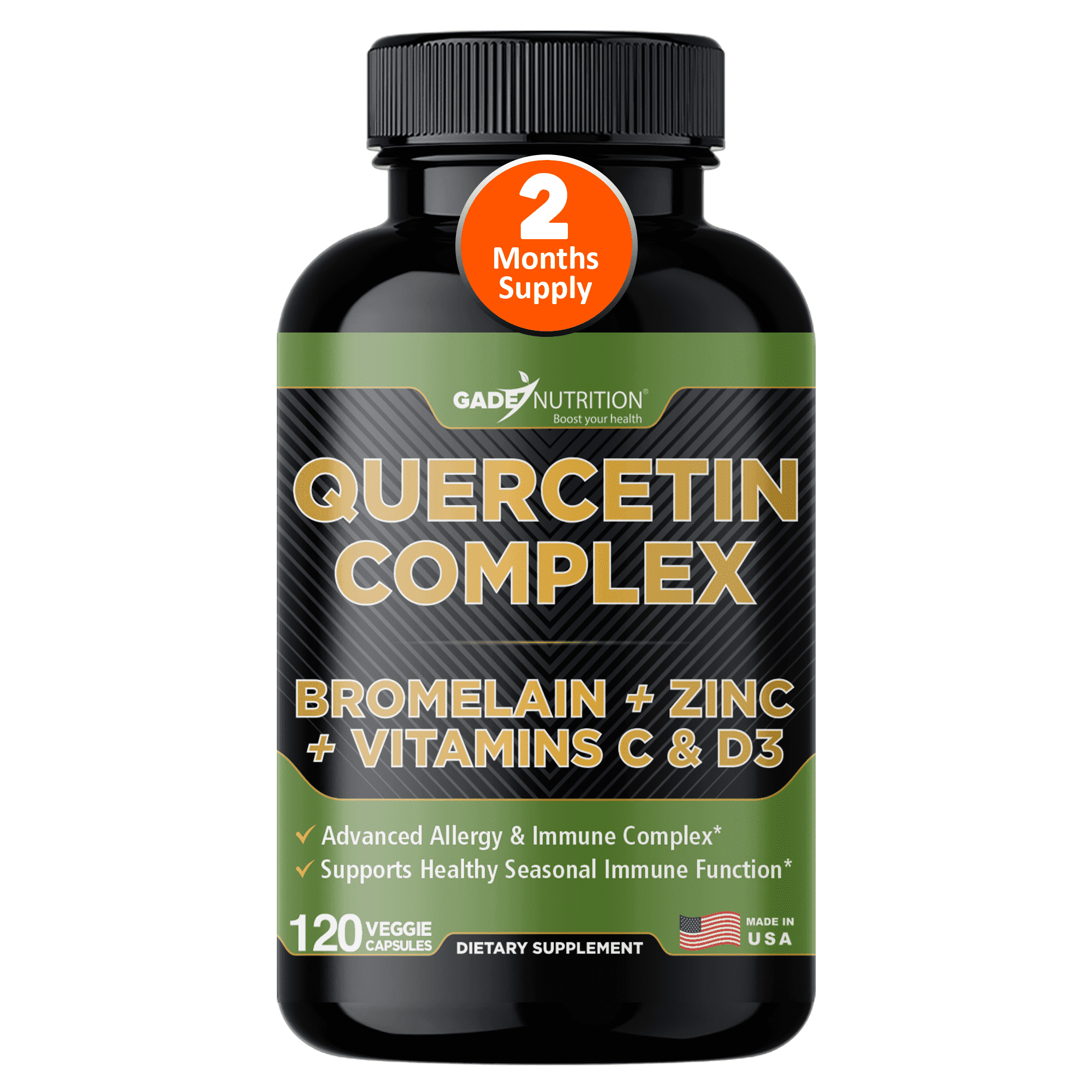 Gade Nutrition Immunity Complex: Quercetin, Bromelain, Vitamin C - 120 ...