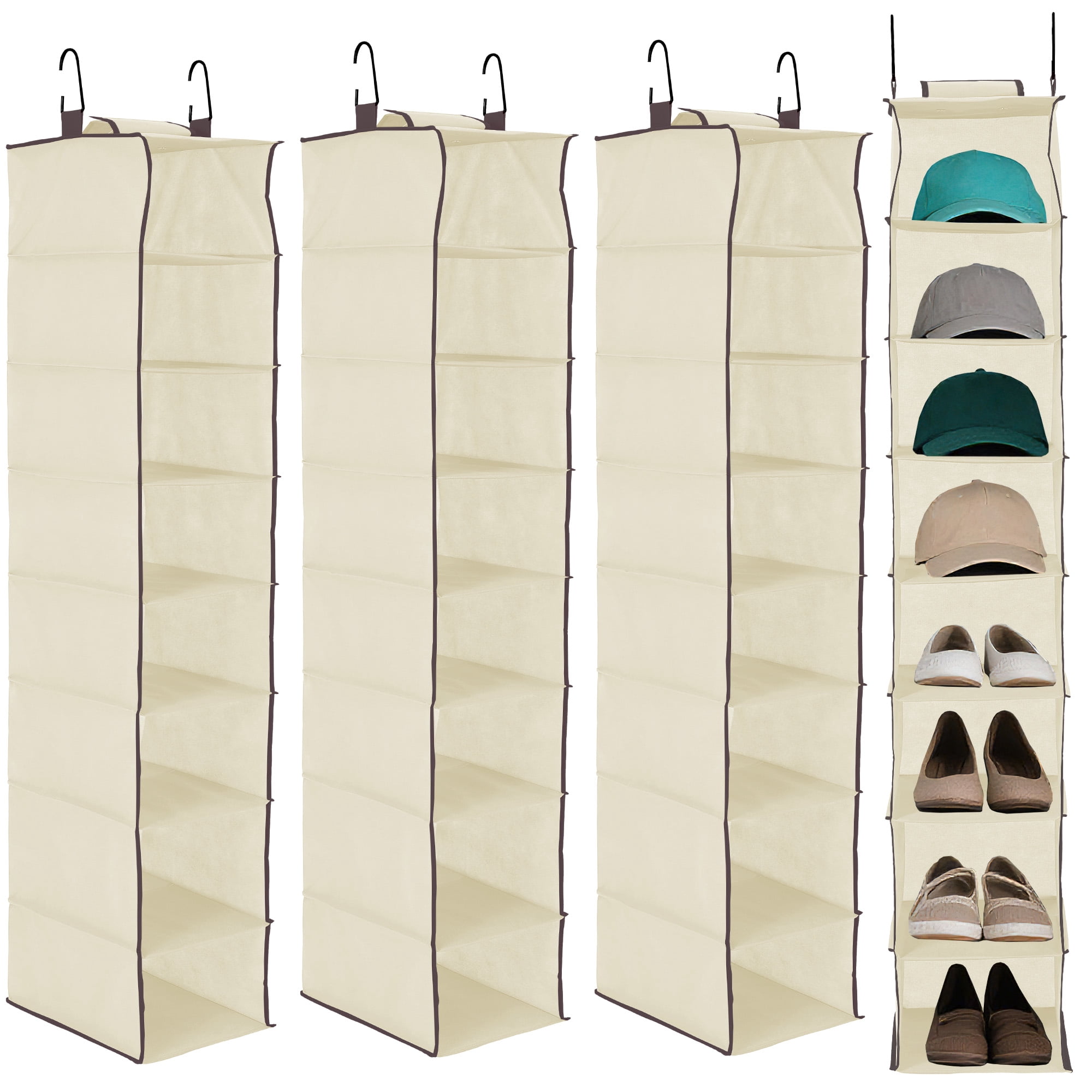 Gaderth 3-Tier Hanging Shoe Organizer for Closet, Over the Door ...