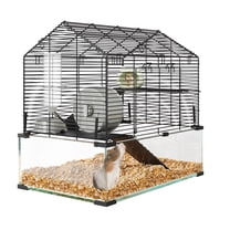 Large Hamster Cage, 3-Tier Gerbil Cages with Running Wheel, Water ...