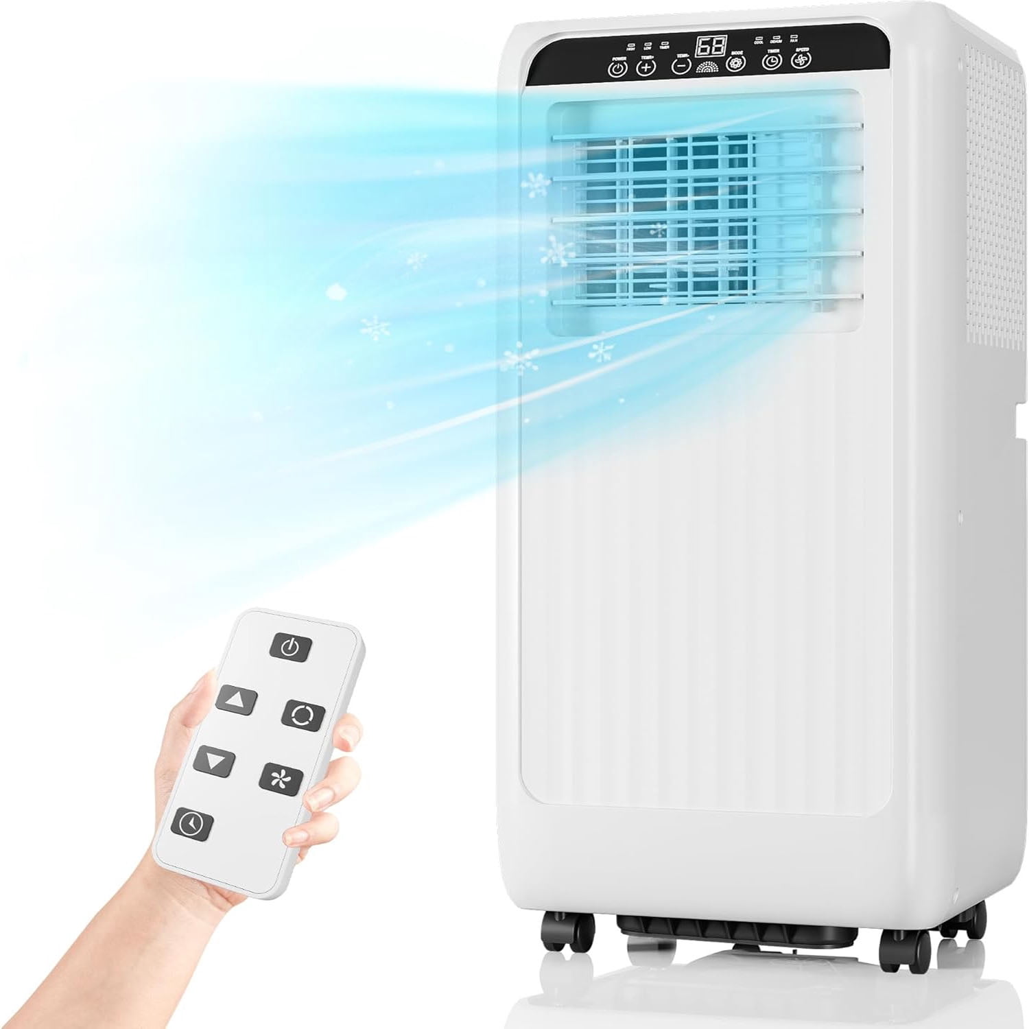 Gaderth 8000 BTU Portable Air Conditioner, Cools Rooms Up to 350 Sq. ft ...