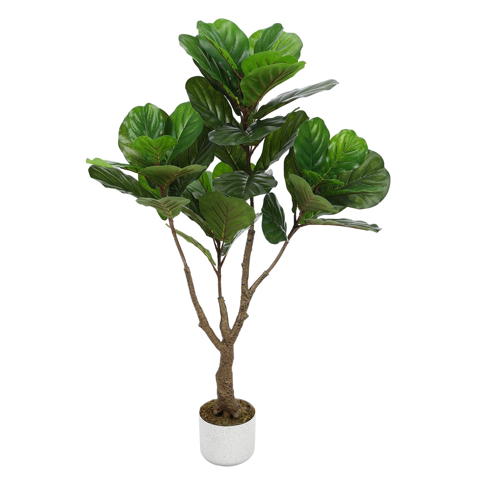 Gaderth Artificial Rubber Plant with Pot, Artificial Fiddle Leaf Fig ...