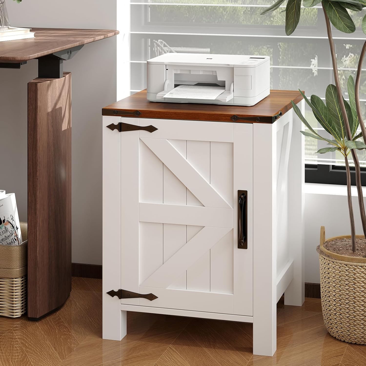 Gaderth Bedside Tables with USB Charging Station, Rustic Wood Bedside ...