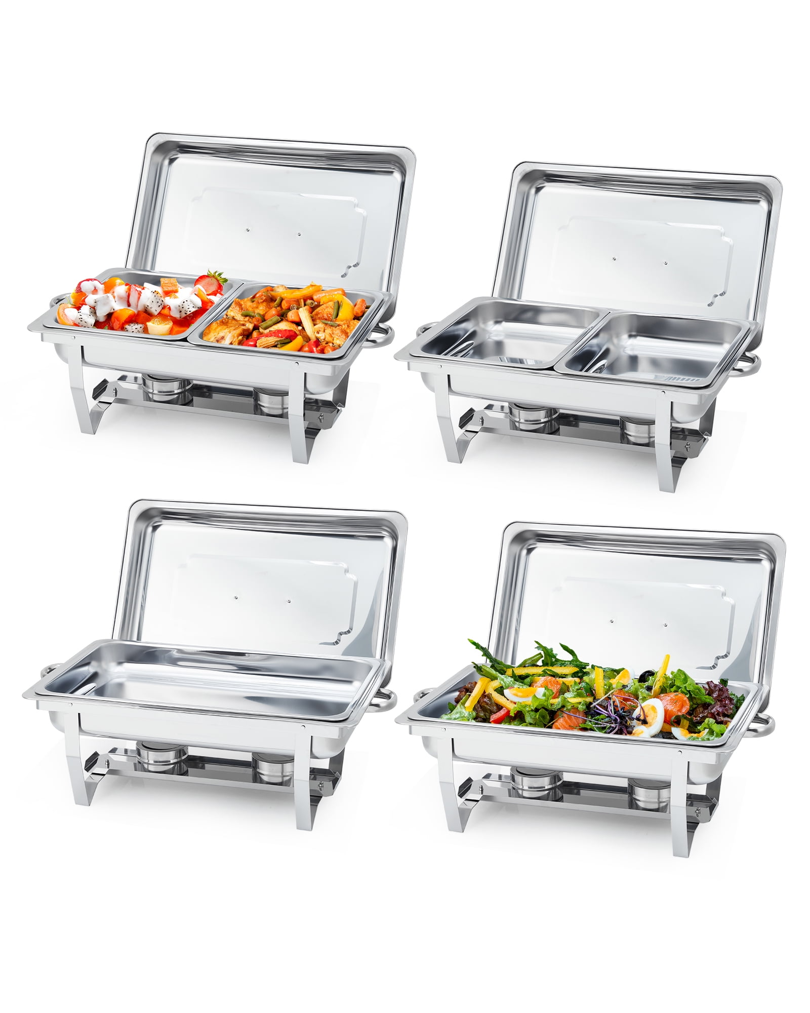 Gaderth Chafing Dish Buffet Set,8 QT Rectangular Stainless Steel Chafer ...