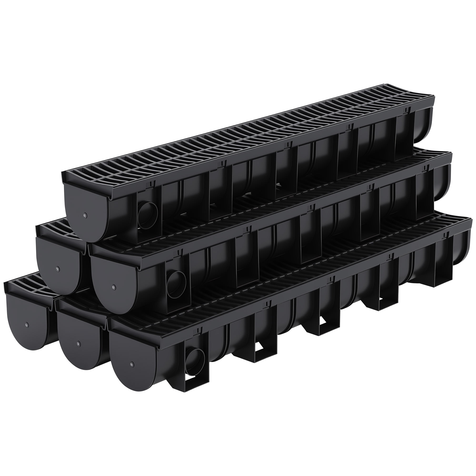 Gaderth HDPE Channel Drainage, 4 Pack 39.4" Trench Drain System,5.9x5.1 ...