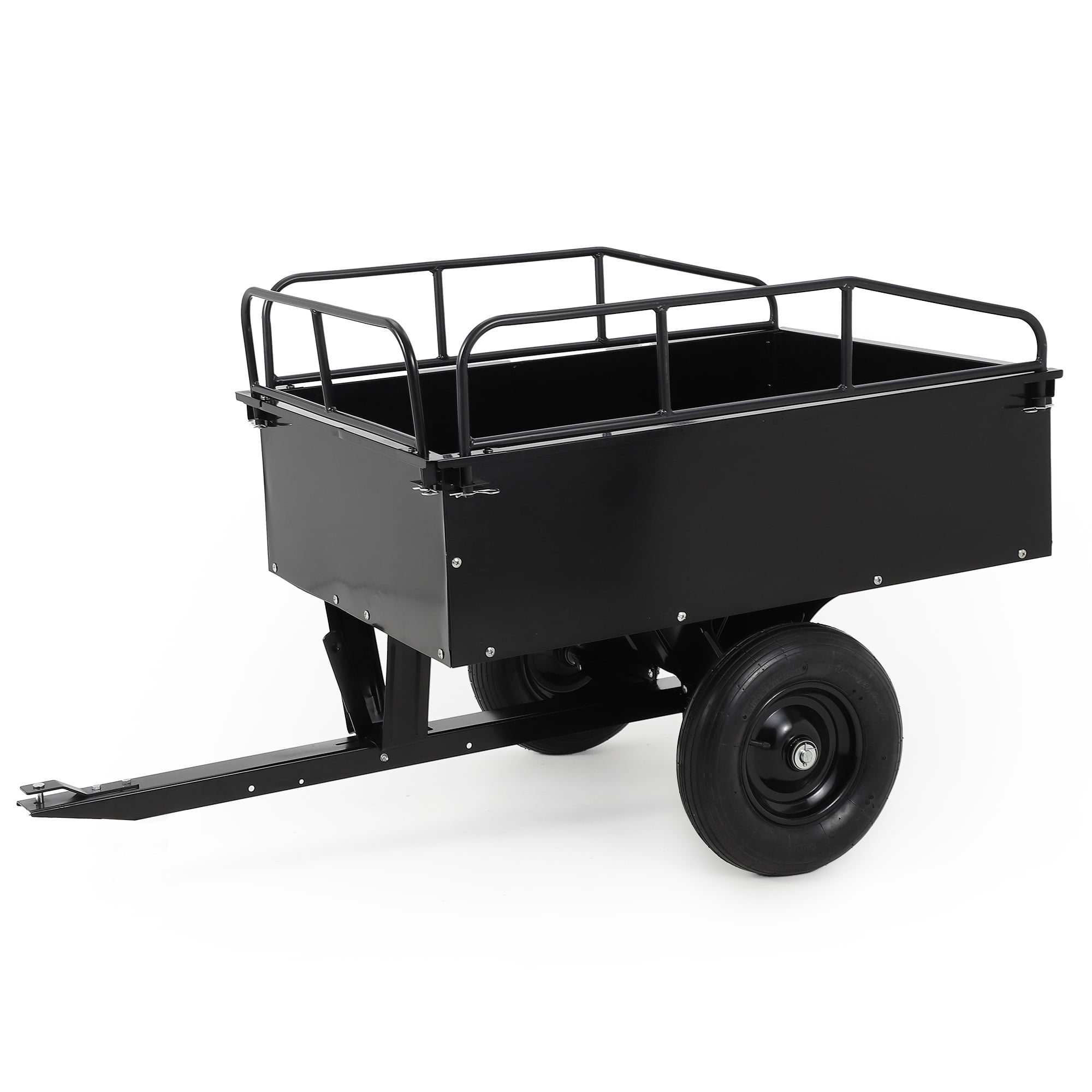 Gaderth Heavy Duty ATV Trailer Tow Behind Dump Cart, 17 Cu.Ft. 750Lbs ...