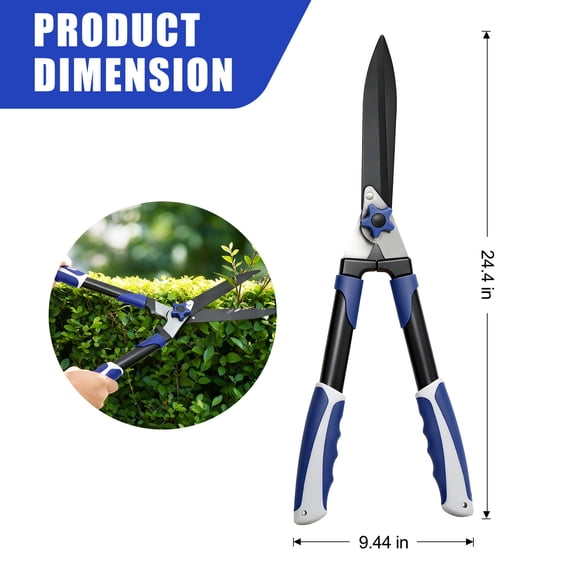 Gaderth Heavy Duty Steel Hedge Shears 24", Plant Cutting Scissors, Wavy ...