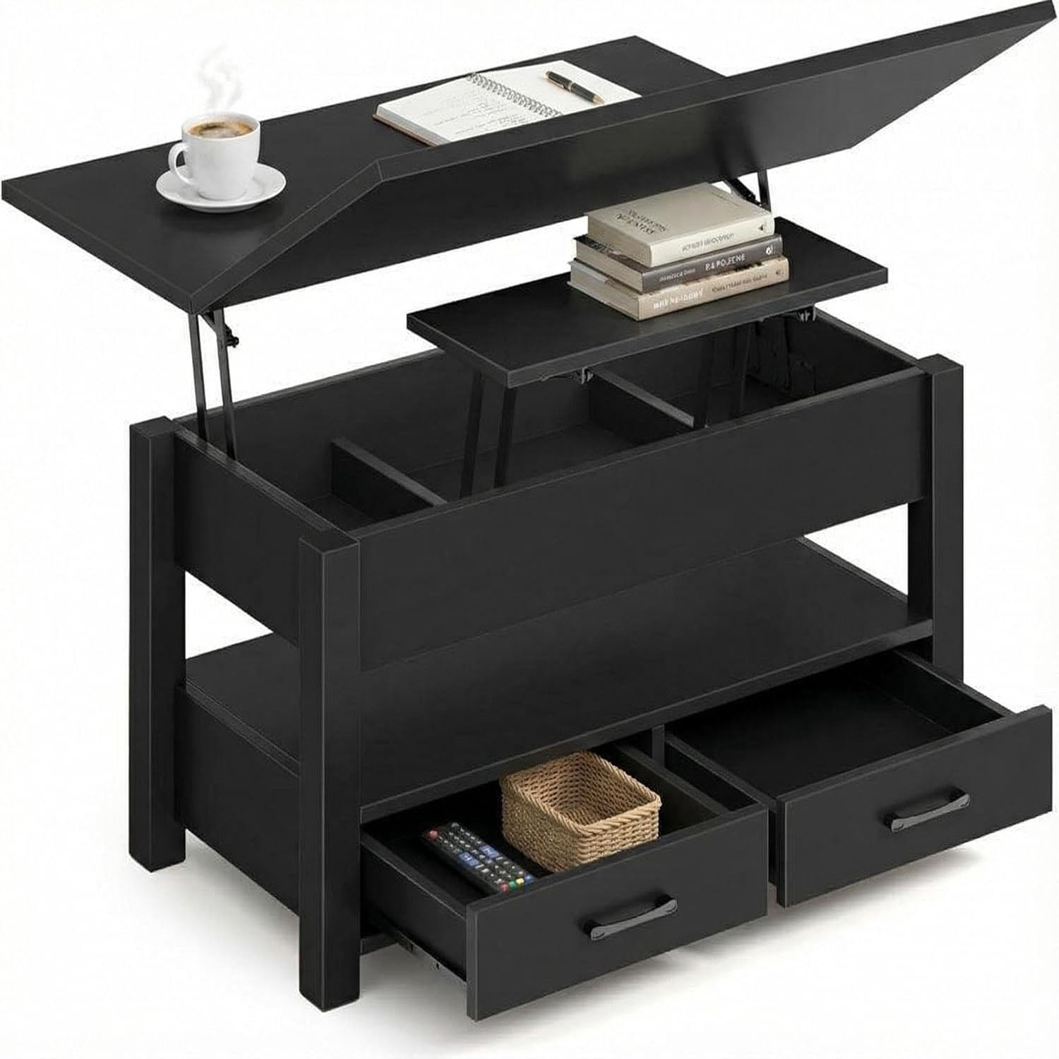 Gaderth Lift Top Coffee Table with Storage, 4 in 1 Multi-Function Lift ...