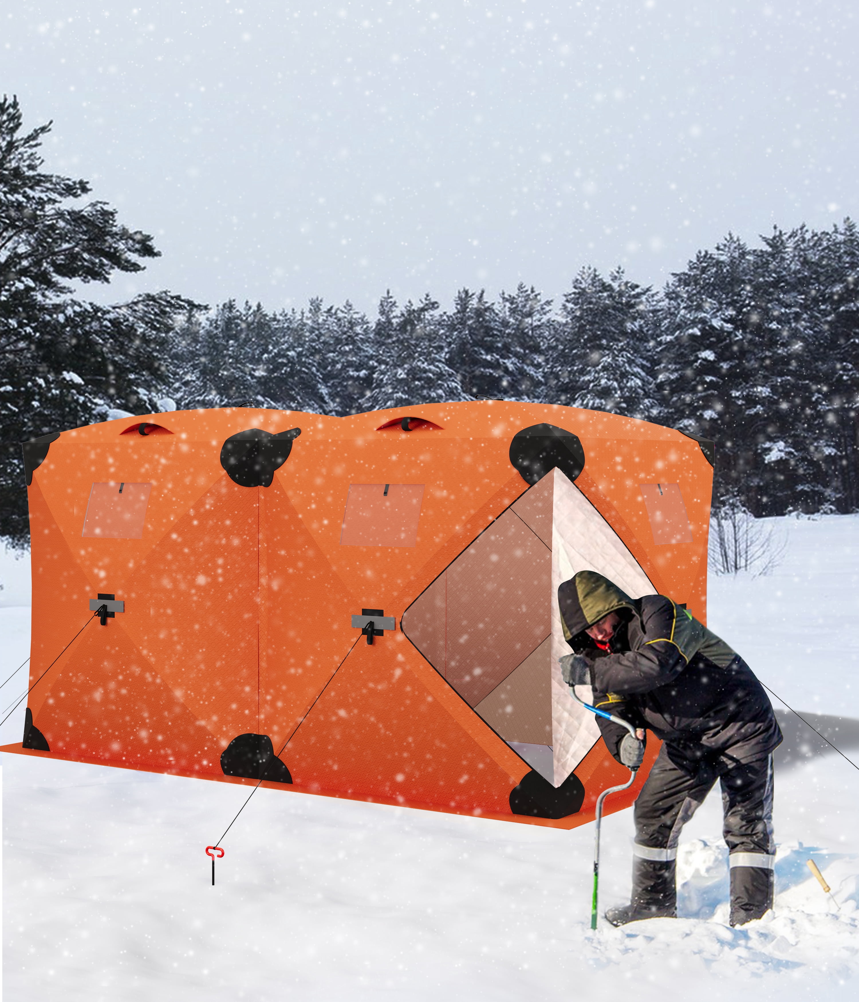 Gaderth Portable Pop Up Ice Fishing Tent,Ice Shelter Ice Fishing Hut ...