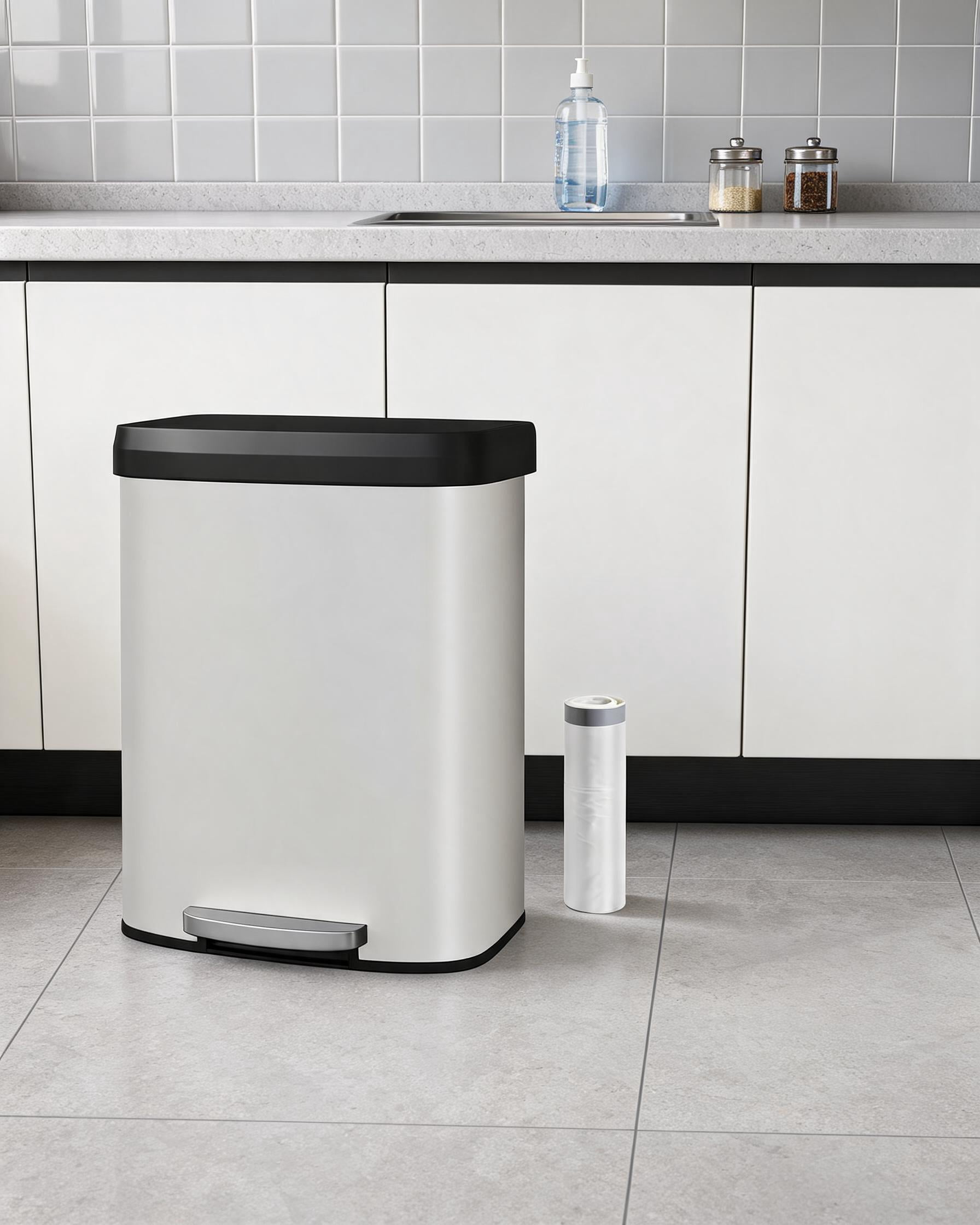 Gaderth Stainless Steel 16 Gal/60l Kitchen Step Trash Can, Soft Close ...