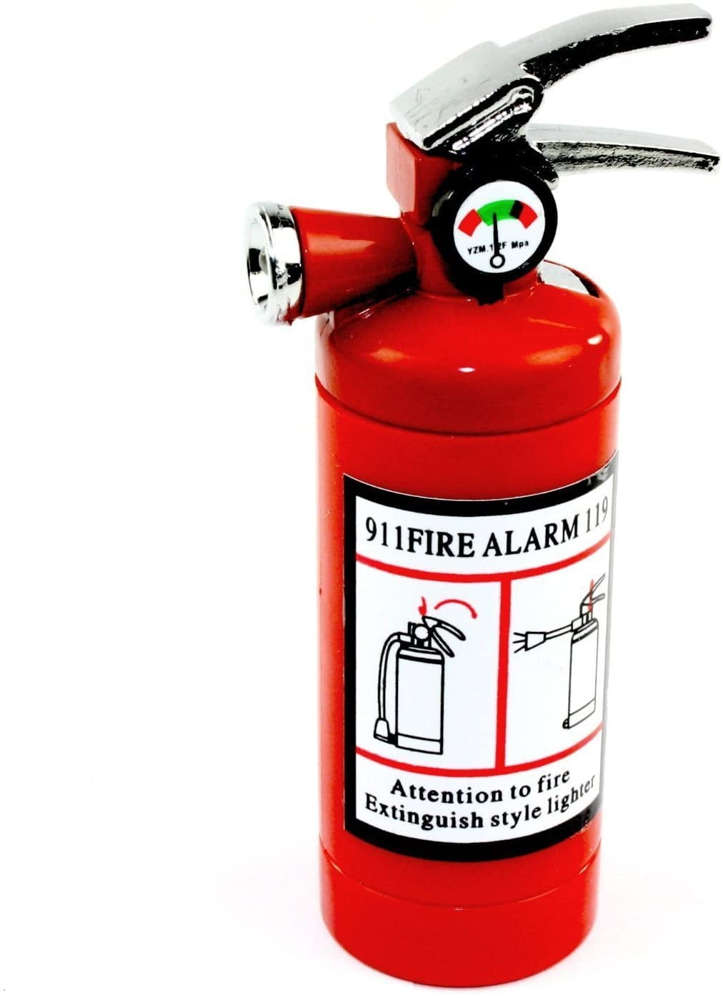 Gadget Fire Extinguisher Design Flame Lighter with LED Flashlight - Red ...