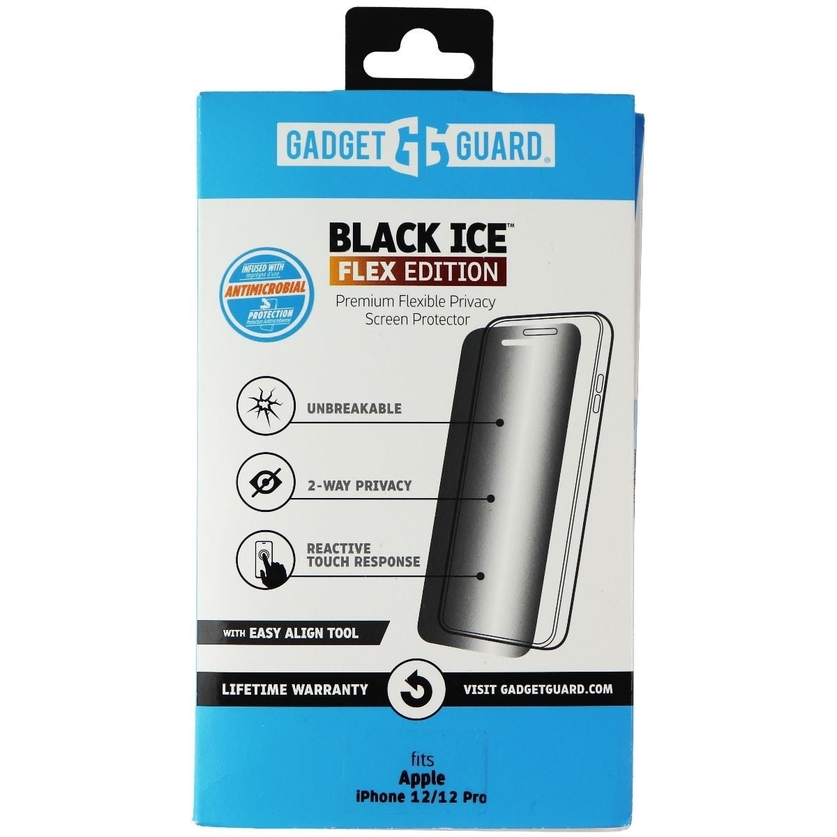 Gadget Guard Flex Privacy Black Ice Screen Protector for iPhone 12/12 ...