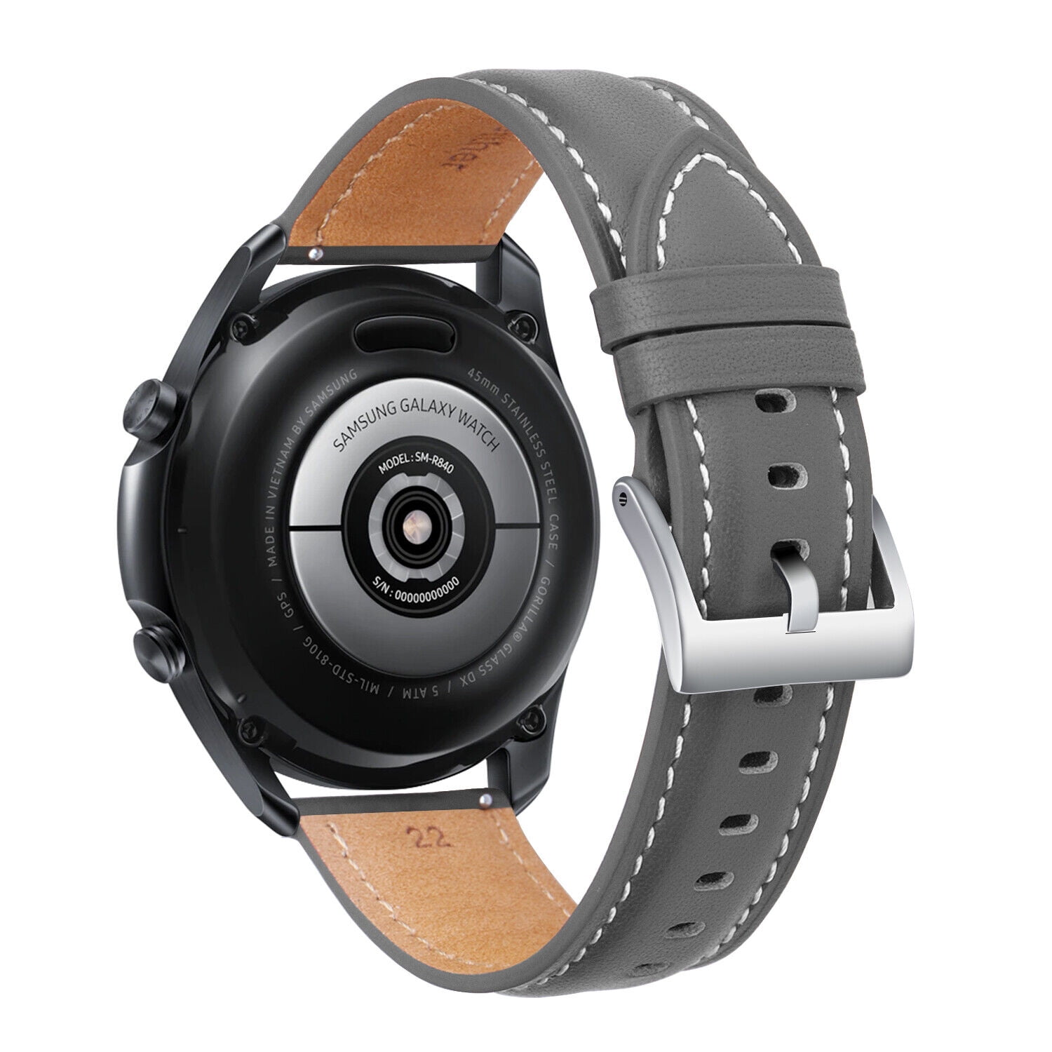 GadgetCom 22mm Genuine Leather Watch Band Quick Release Strap ...