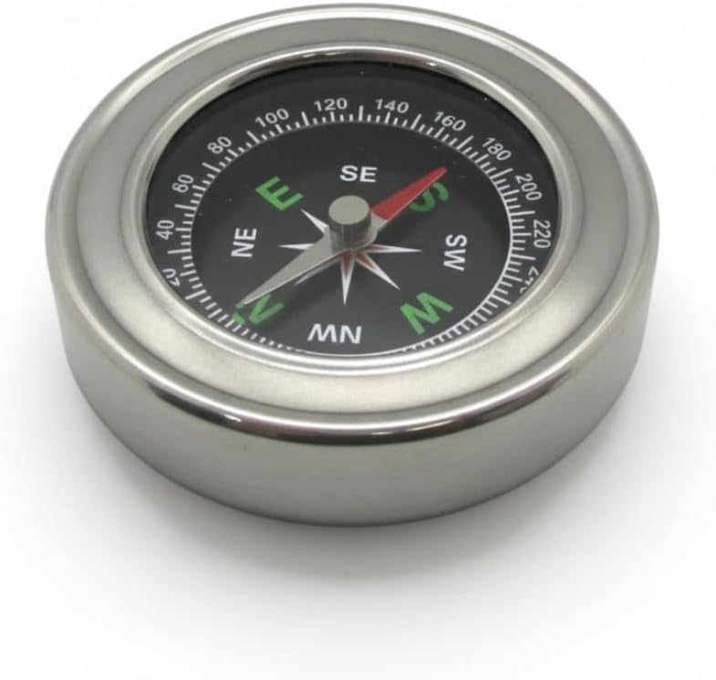 Gadgetime USA Mini Compass 2.4” x 2.4”, Portable Directional Compass for Hiking, Camping ...